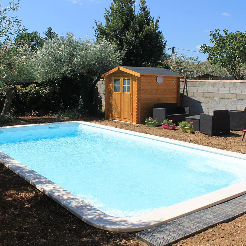 Piscine coque polyester 9,60 x 4m - Fabrication française