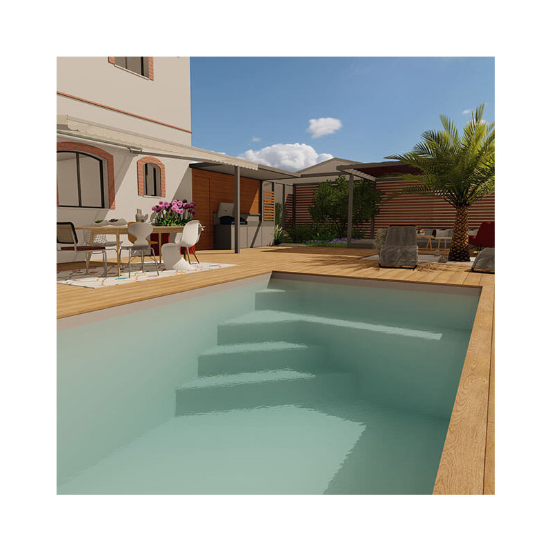 Coque Piscine Polyester 7.20 x 3.60m I Fabrication Française